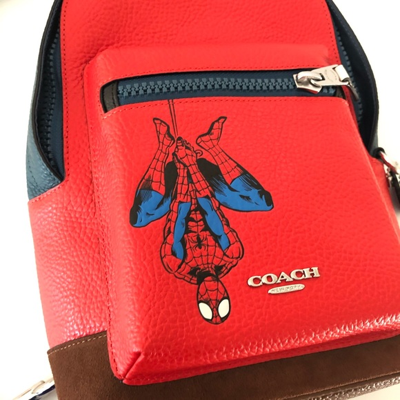 Coach | Bags | Coach Marvel West Sling Pack Spiderman Backpack | Poshmark